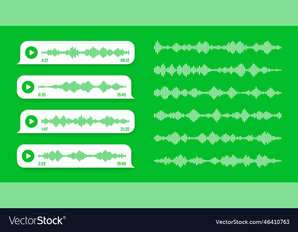 Voice audio message green speech bubble sms Vector Image