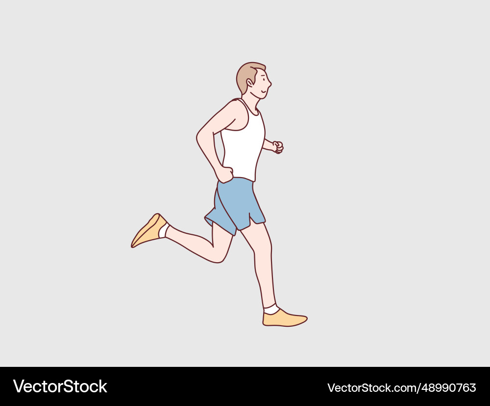 Young man in sport running exercising jogging Vector Image