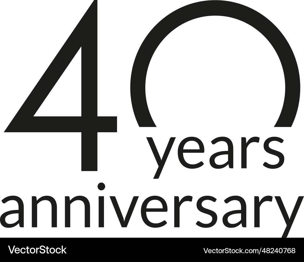 40 years anniversary celebrating icon or logo Vector Image
