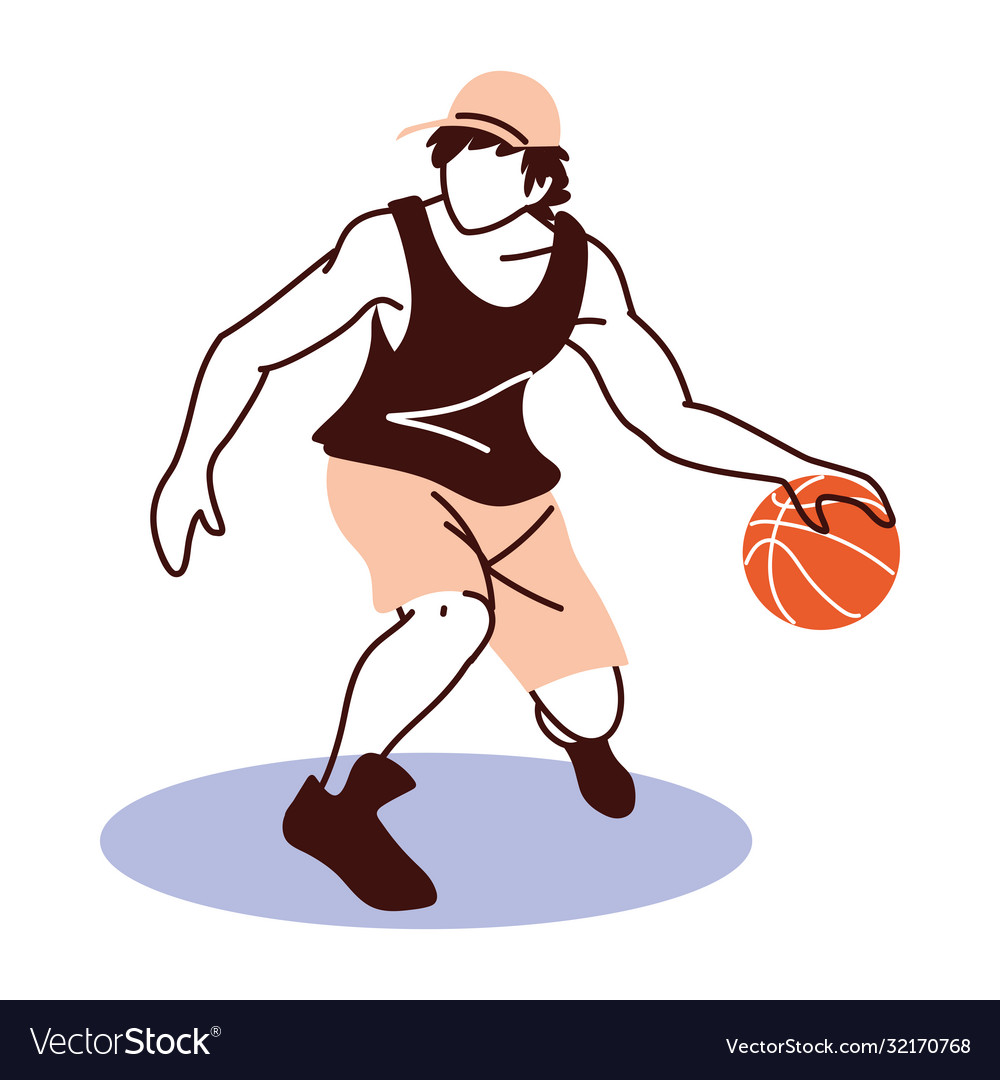 Basketball player man with ball design Royalty Free Vector
