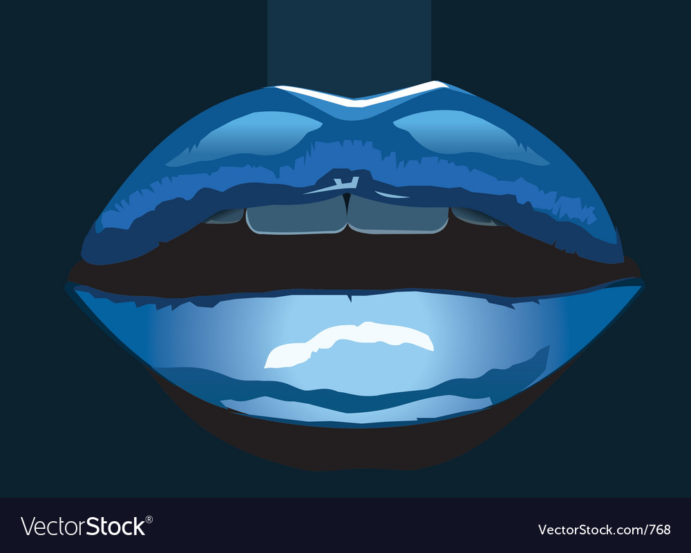Blue lips Royalty Free Vector Image - VectorStock