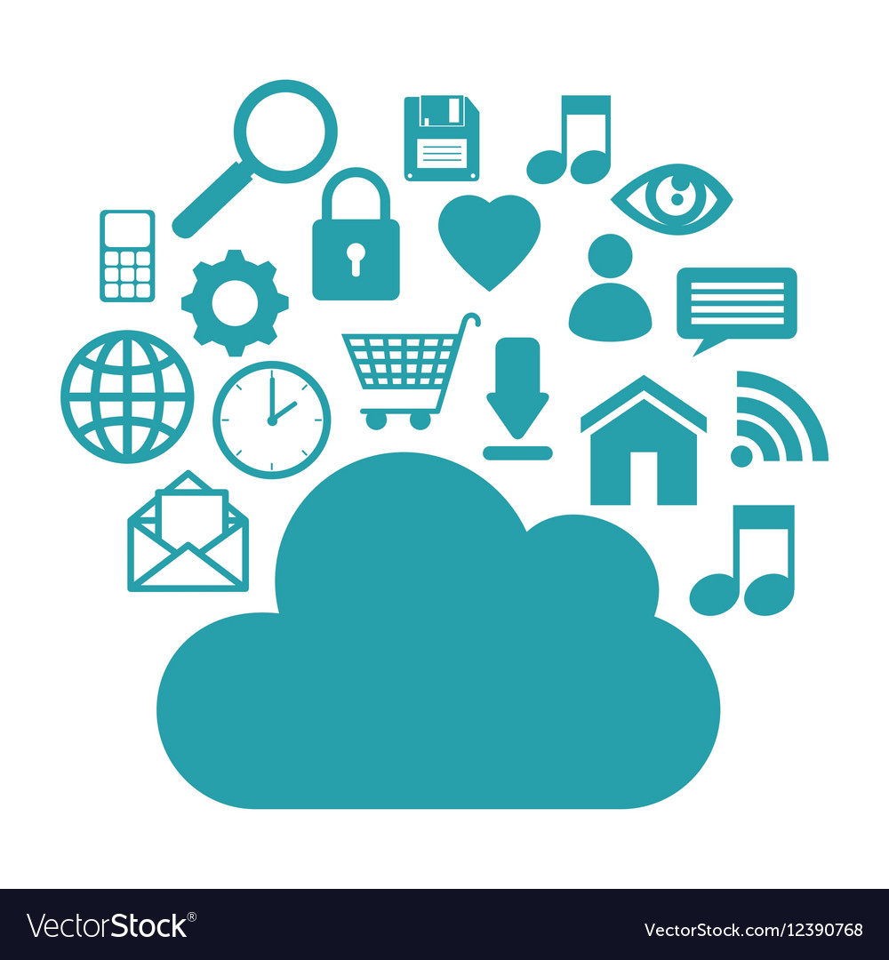 Cloud computing isolated icon Royalty Free Vector Image