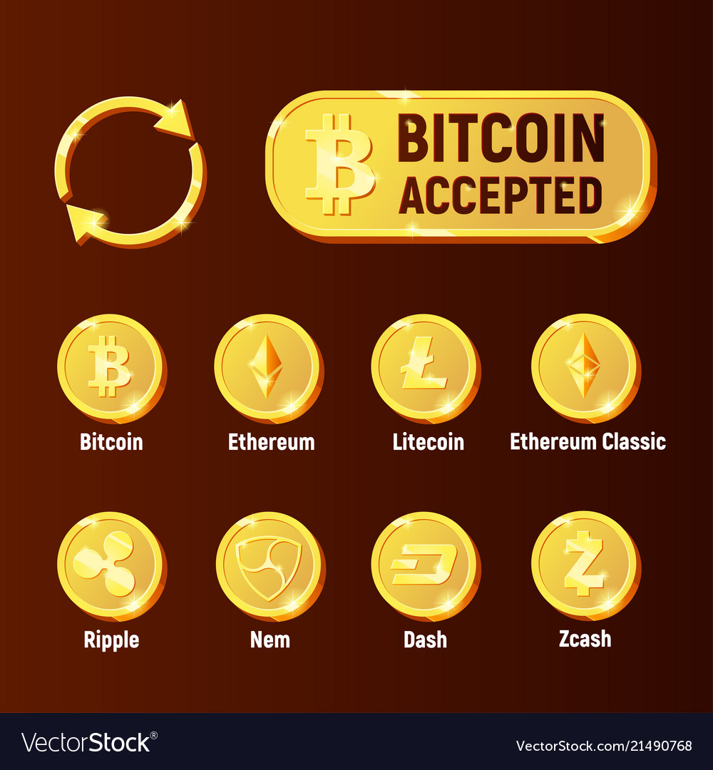 Cripto currency exchange icon set Royalty Free Vector Image