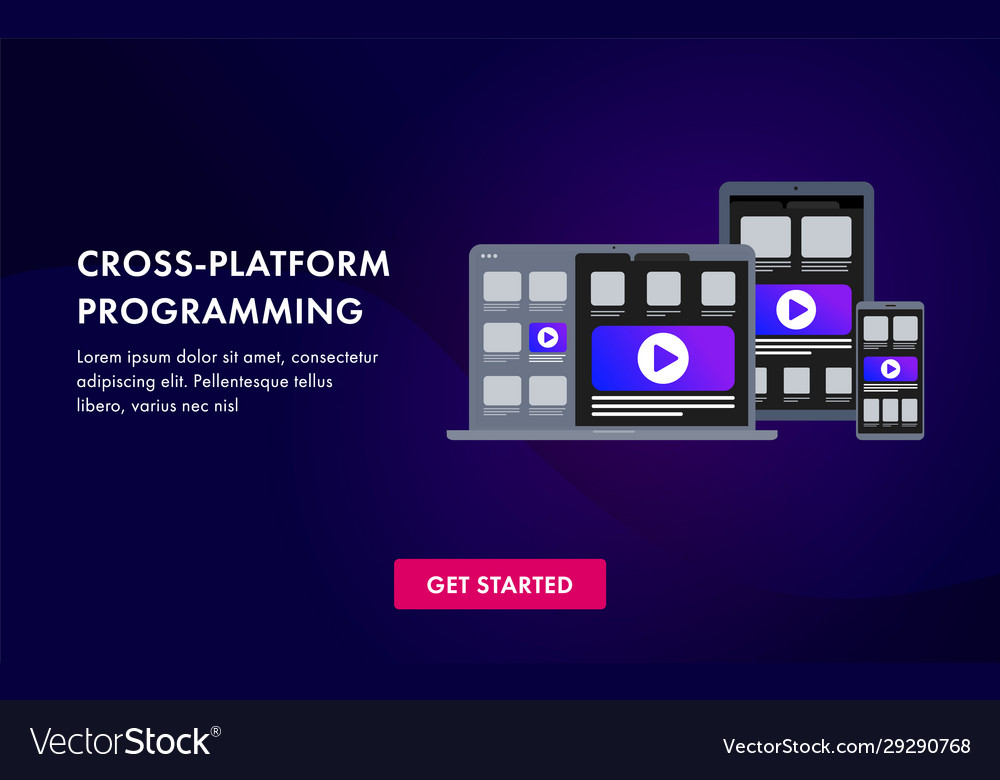 Cross Platform Software Development And Coding Vector Image 2650