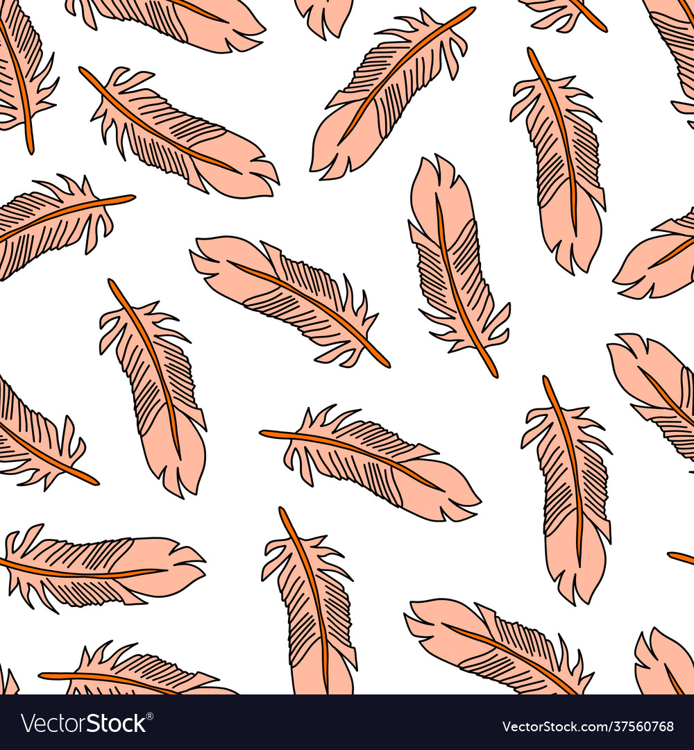 Feathers seamless pattern repeating Royalty Free Vector
