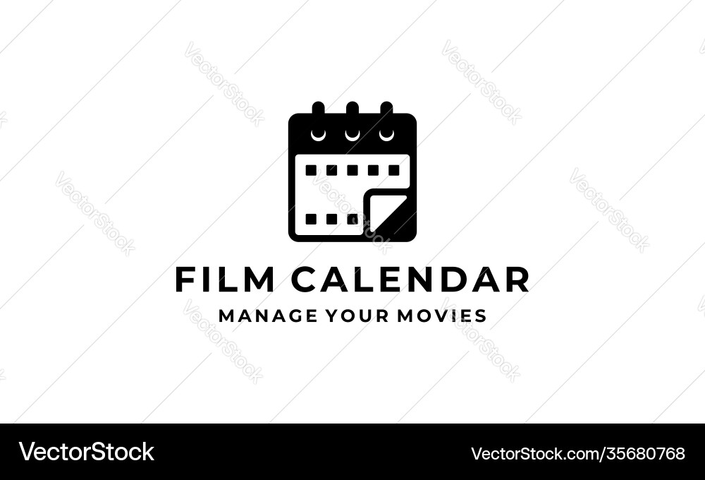 Film calendar logo design template Royalty Free Vector Image
