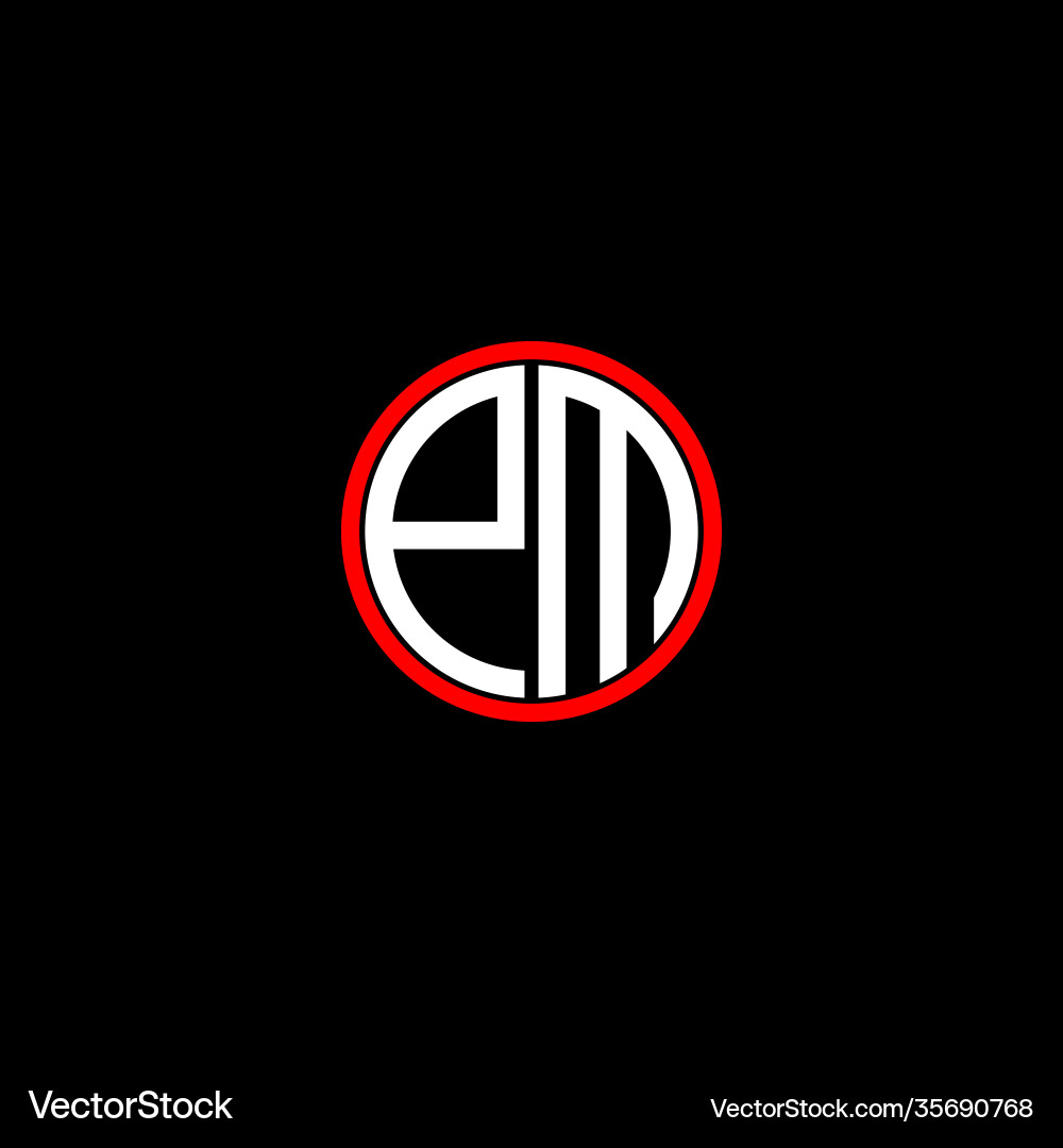 P m letter logo creative design on black color Vector Image