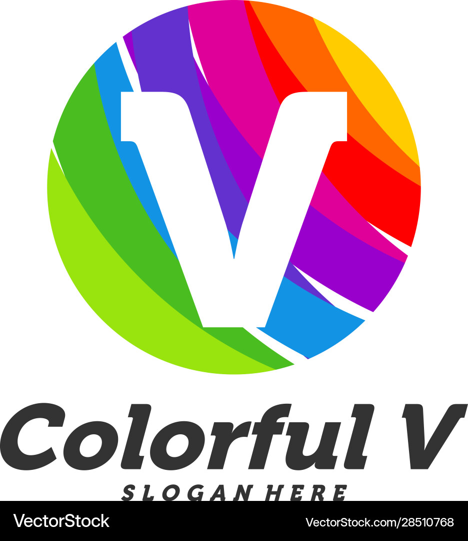 V letter colorful logo design concept Royalty Free Vector