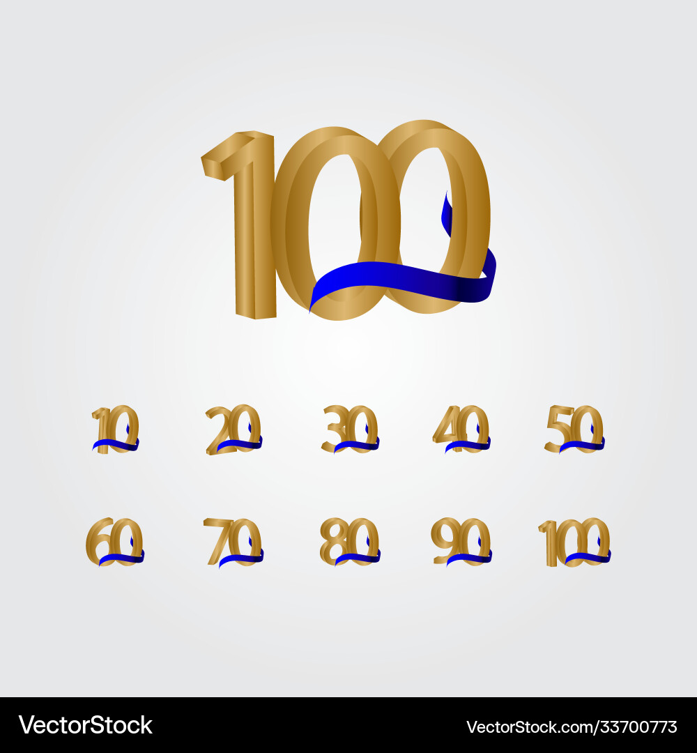 100 years anniversary celebration number gold Vector Image