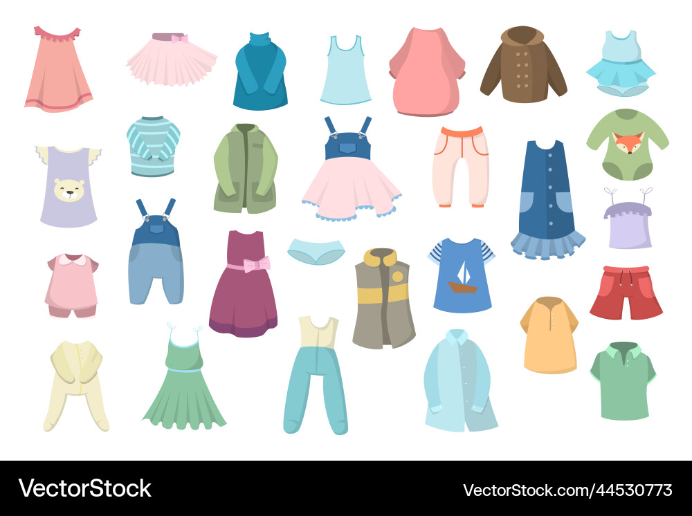 Baby clothes set Royalty Free Vector Image - VectorStock