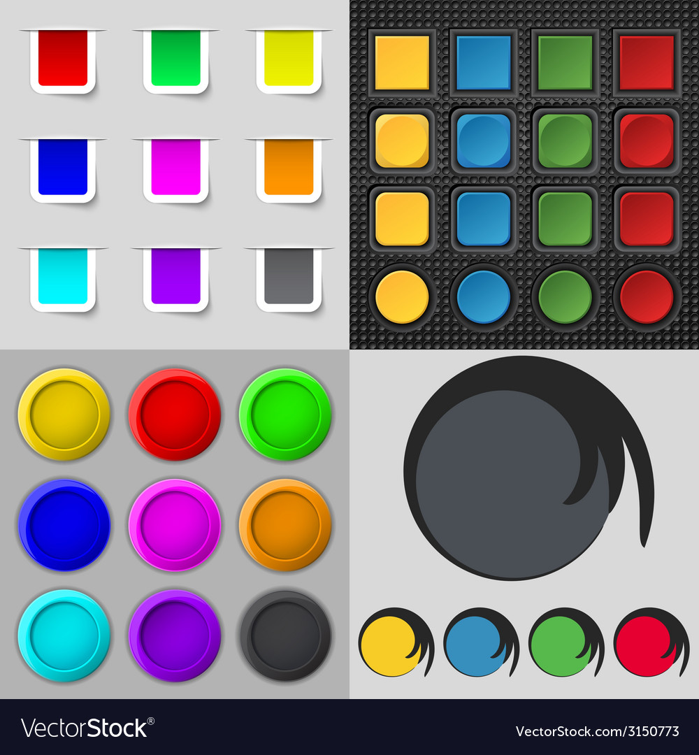 Big set of different colored buttons trendy modern