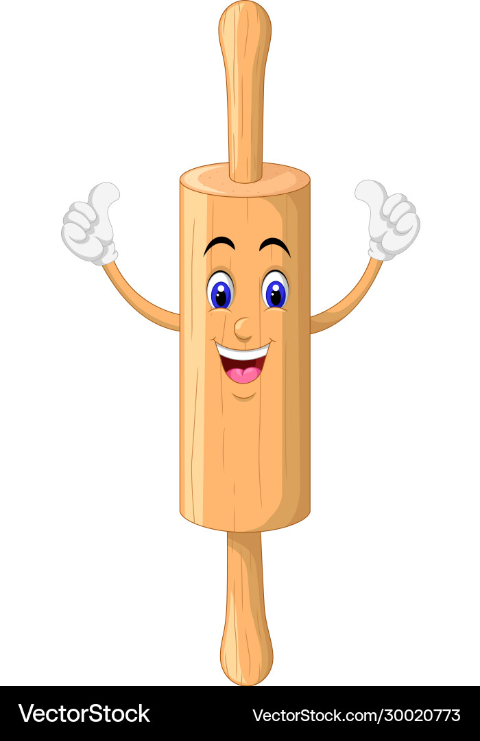 Brown wooden roller cartoon Royalty Free Vector Image