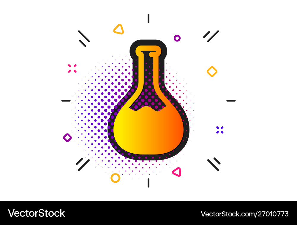 Chemistry lab icon laboratory flask sign Vector Image