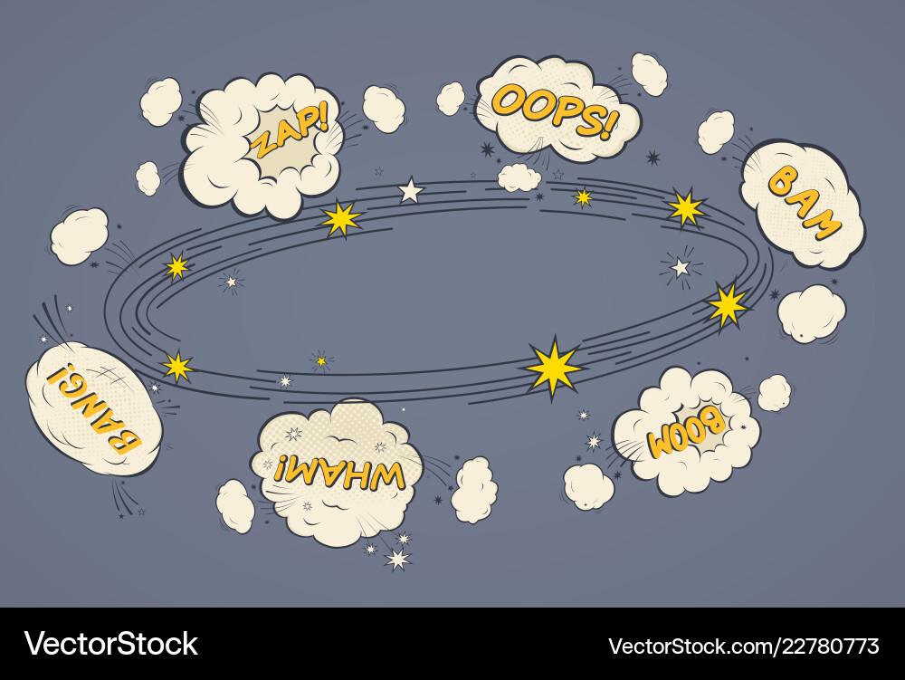 Explosions and splash of waves in comic style Vector Image