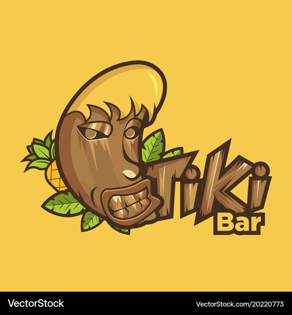 Funny cartoon tiki mask Royalty Free Vector Image