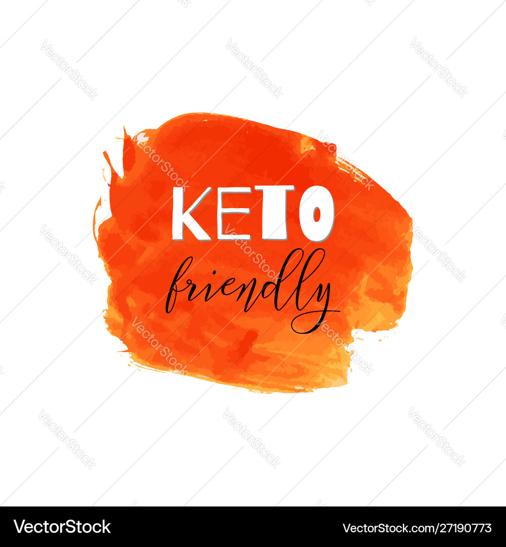 Keto friendly lettering on hand paint red Vector Image