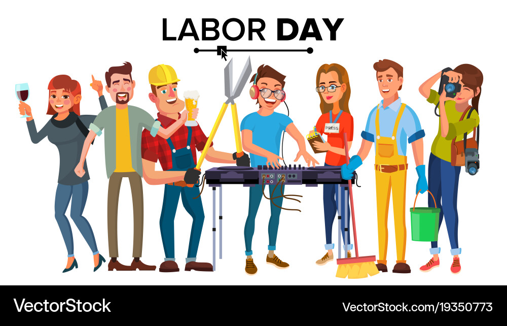 Labor day modern workers set a group of Royalty Free Vector
