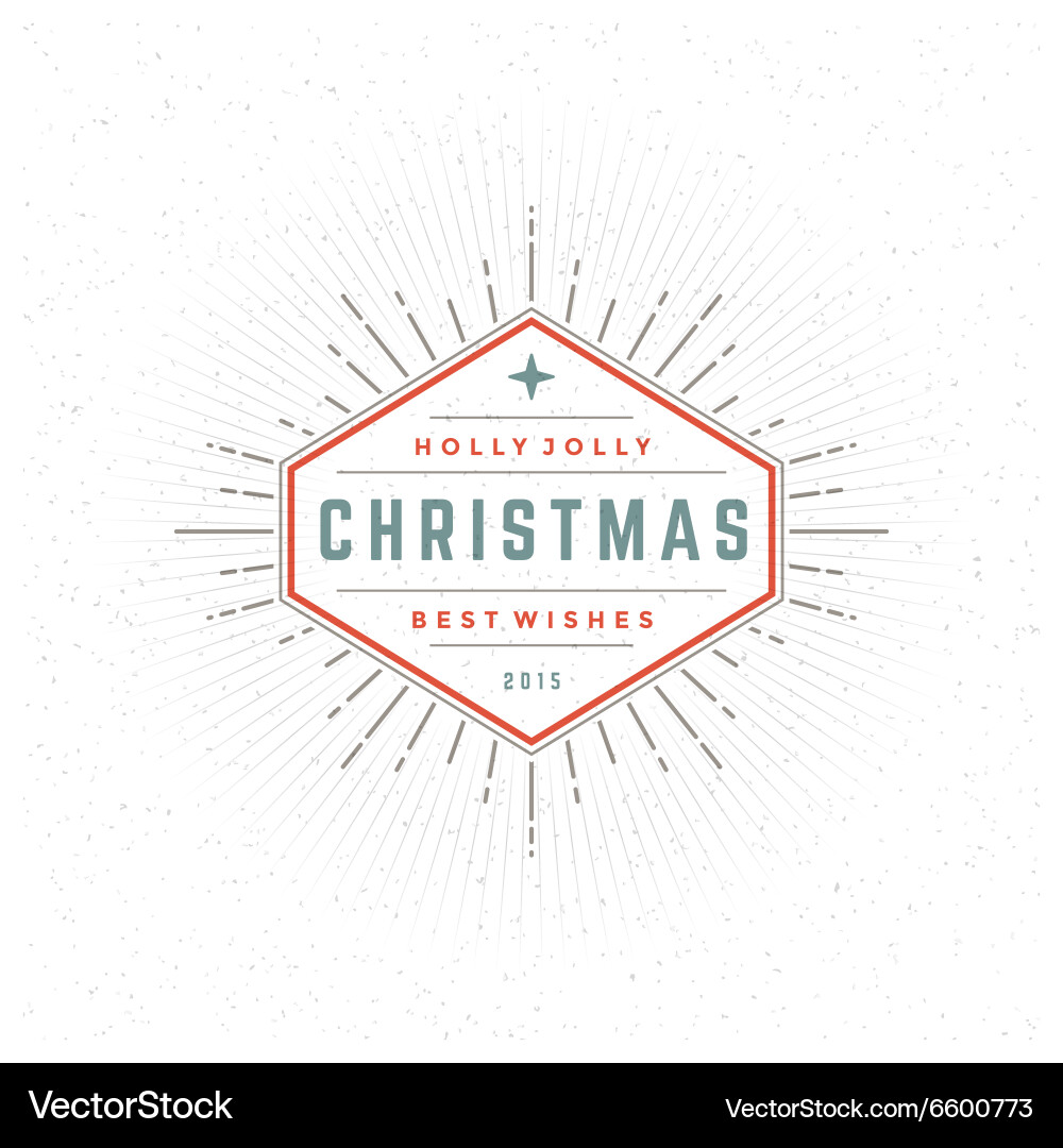 Merry christmas greeting card typography Vector Image