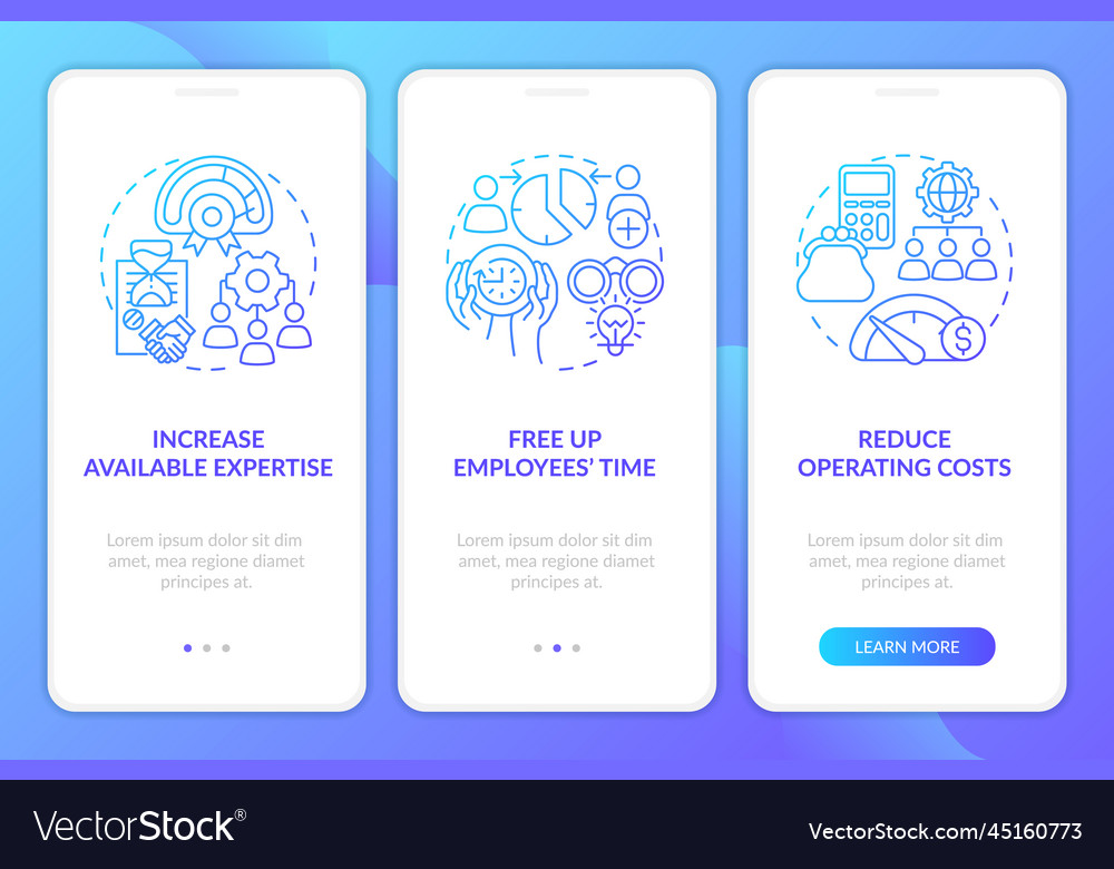 Outsourcing pros for business process blue Vector Image Outsourcing pros for business process blue Vector Image