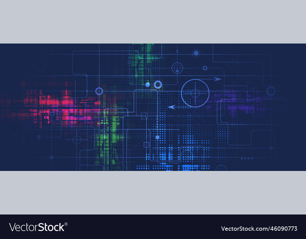 Quantum processing deep learning artificial Vector Image