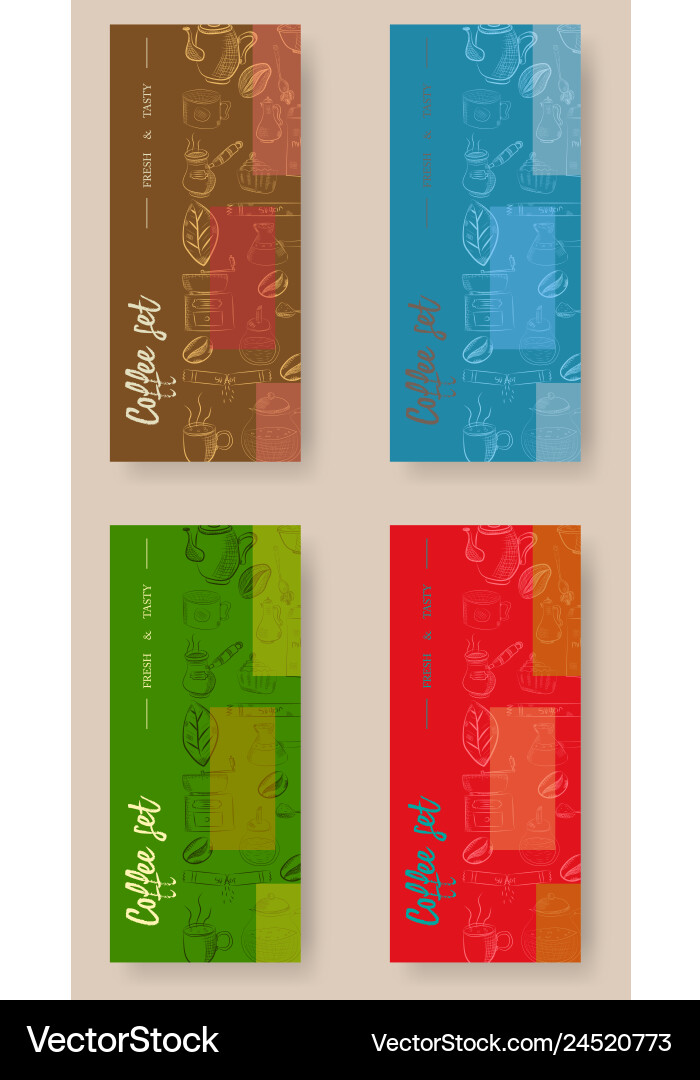 Set of vertical banners with graphic design Vector Image
