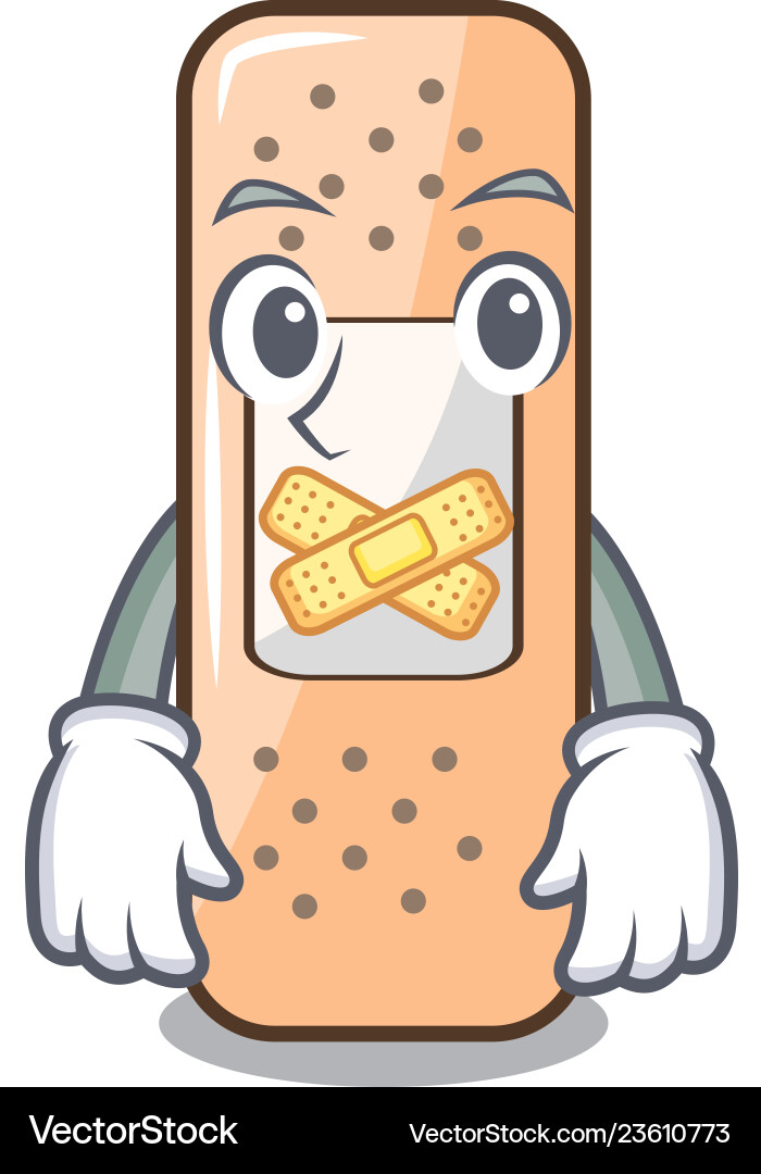 Silent sticking plaster isolated with on cartoon Vector Image