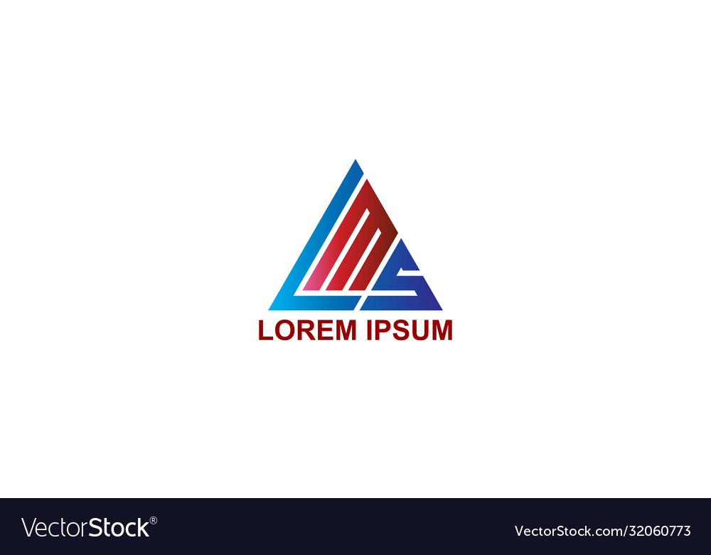 Simple creative triangle initial lms logo Vector Image