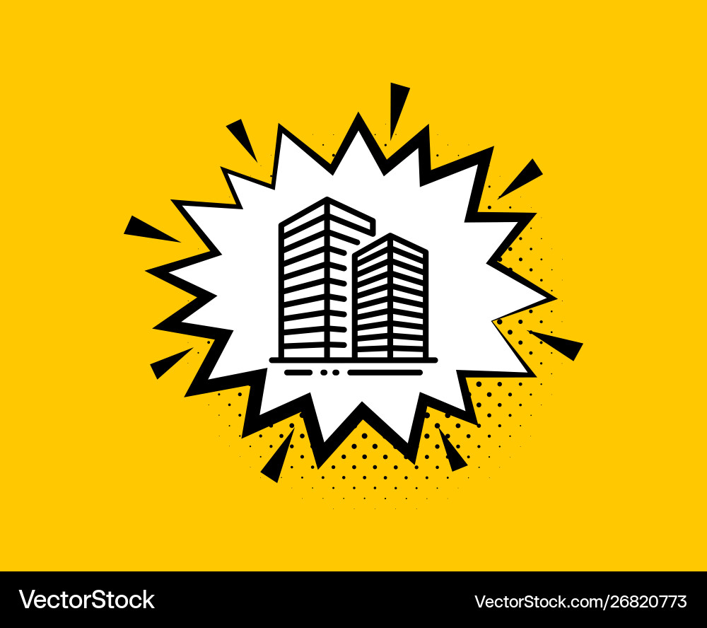 Skyscraper buildings line icon city architecture Vector Image