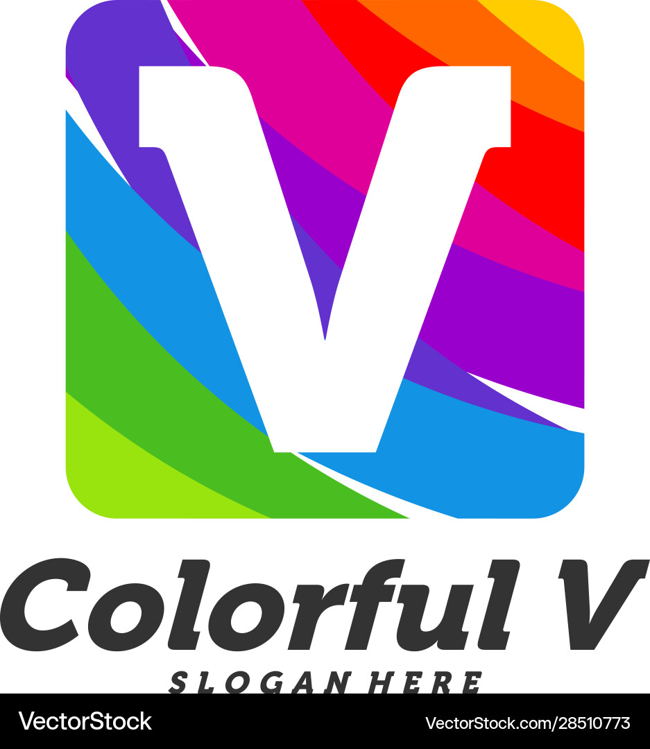V letter colorful logo design concept design Vector Image