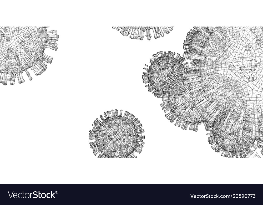 Wire Frame Model A Virus Royalty Free Vector Image