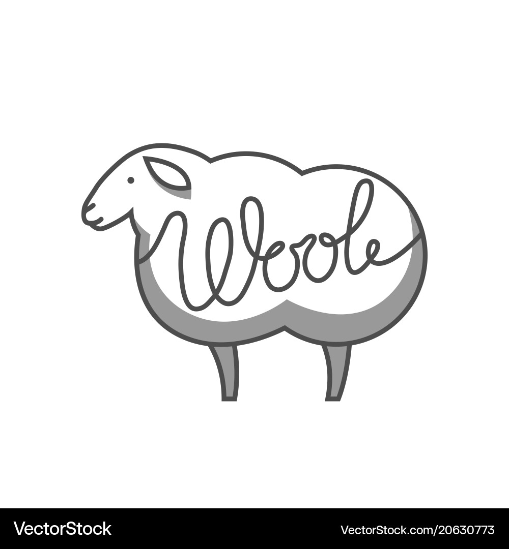 Wool emblem with merino sheep label for hand made Vector Image