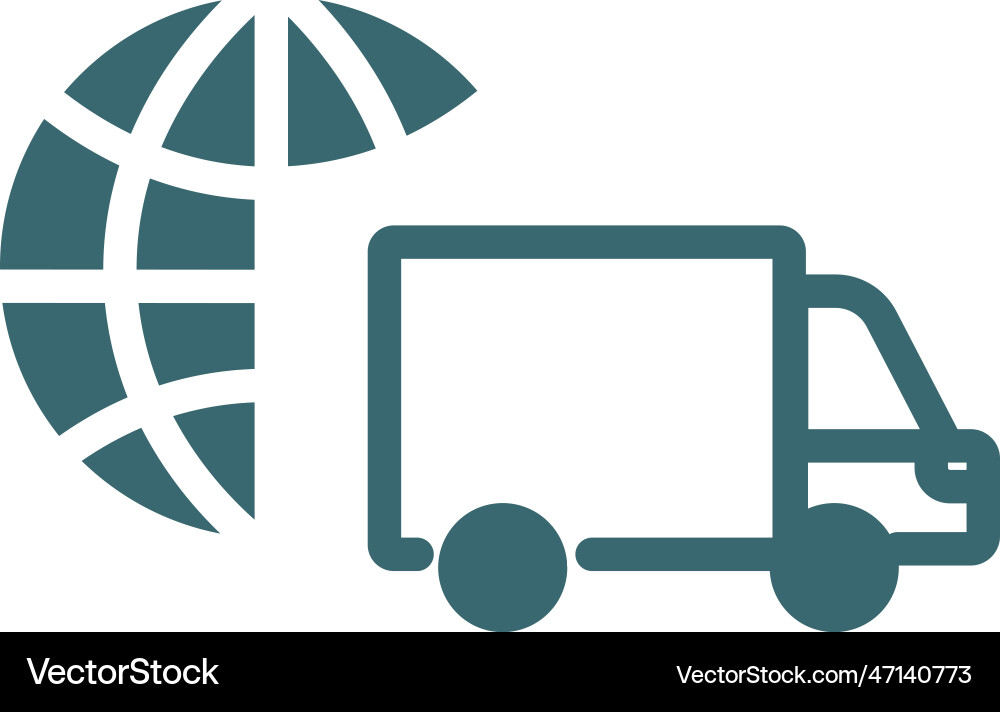 Worldwide delivery icon filled delivery Royalty Free Vector