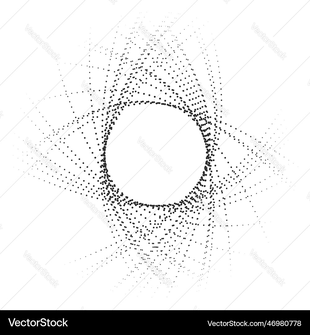 Abstract round frame made of dots isolated Vector Image