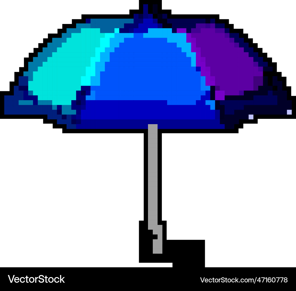 Autumn umbrella rain game pixel art Royalty Free Vector