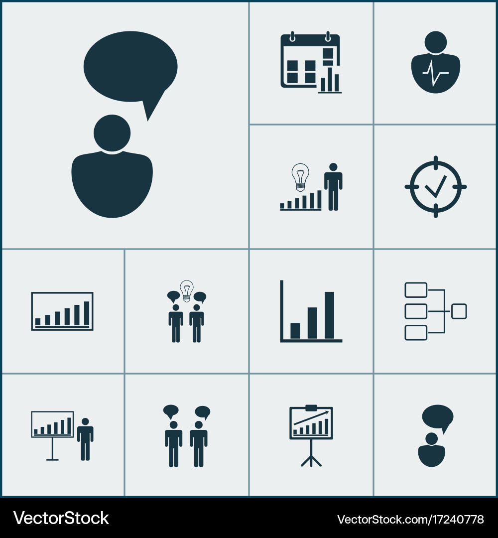 Board icons set collection of system structure Vector Image