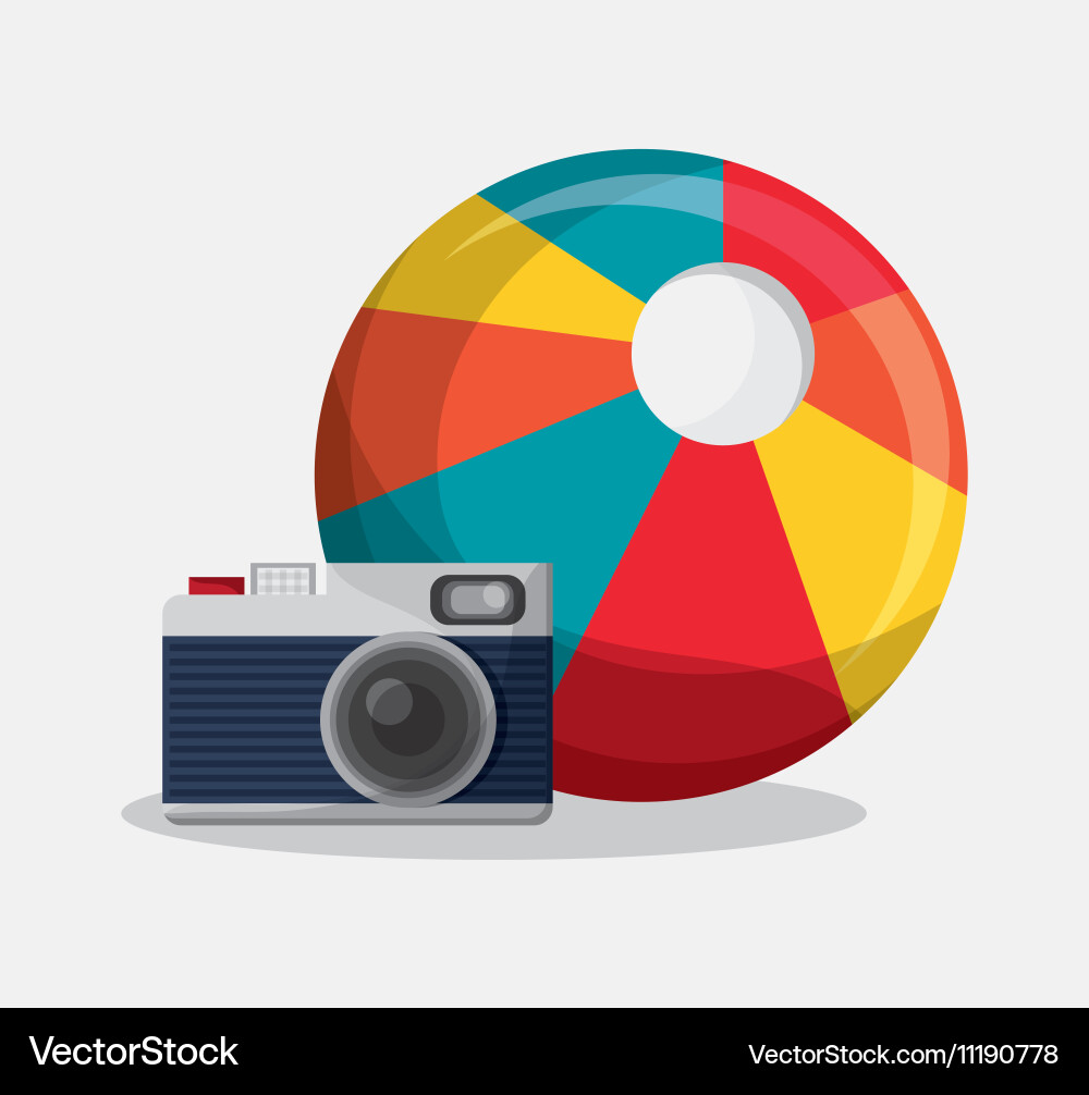 Camera of summer and vacation design Royalty Free Vector