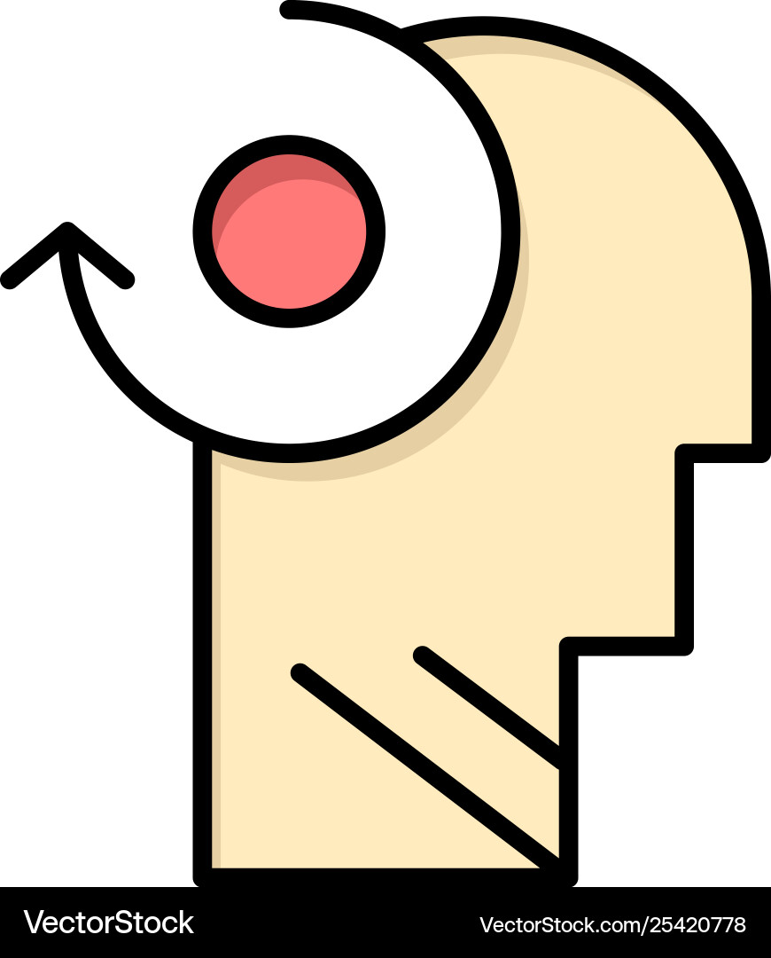 Clear mind your head flat color icon banner Vector Image