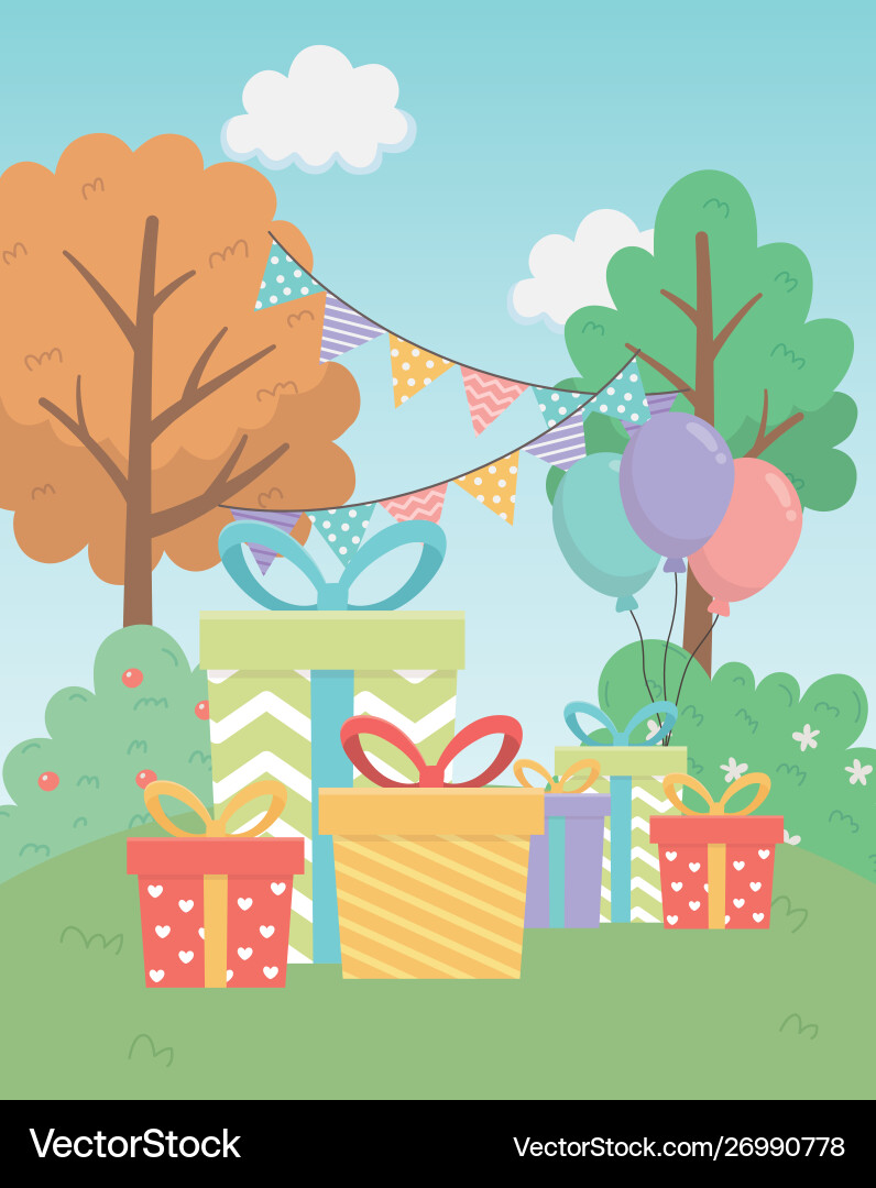 Happy birthday and celebration gift design Vector Image