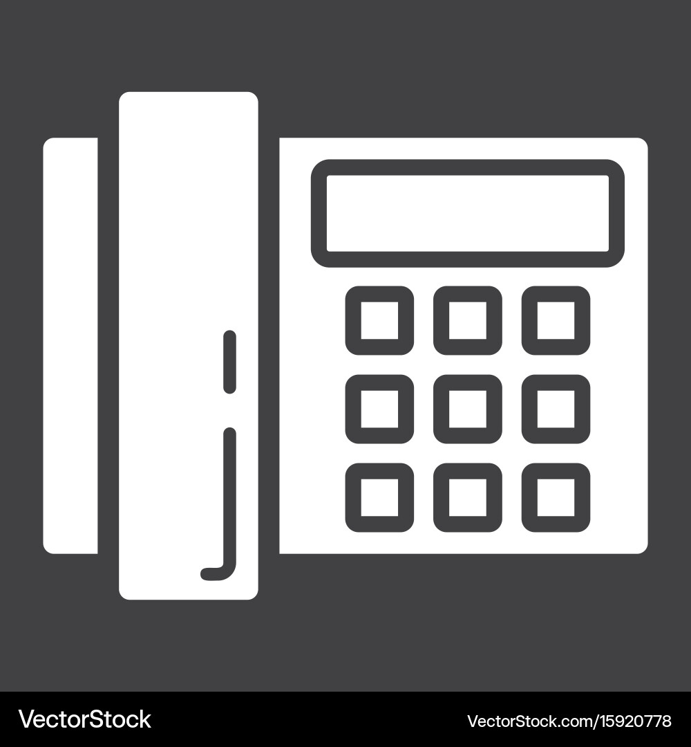 Home phone solid icon household and appliance Vector Image