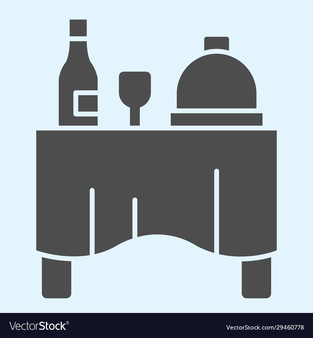 Romantic dinner solid icon celebration table Vector Image
