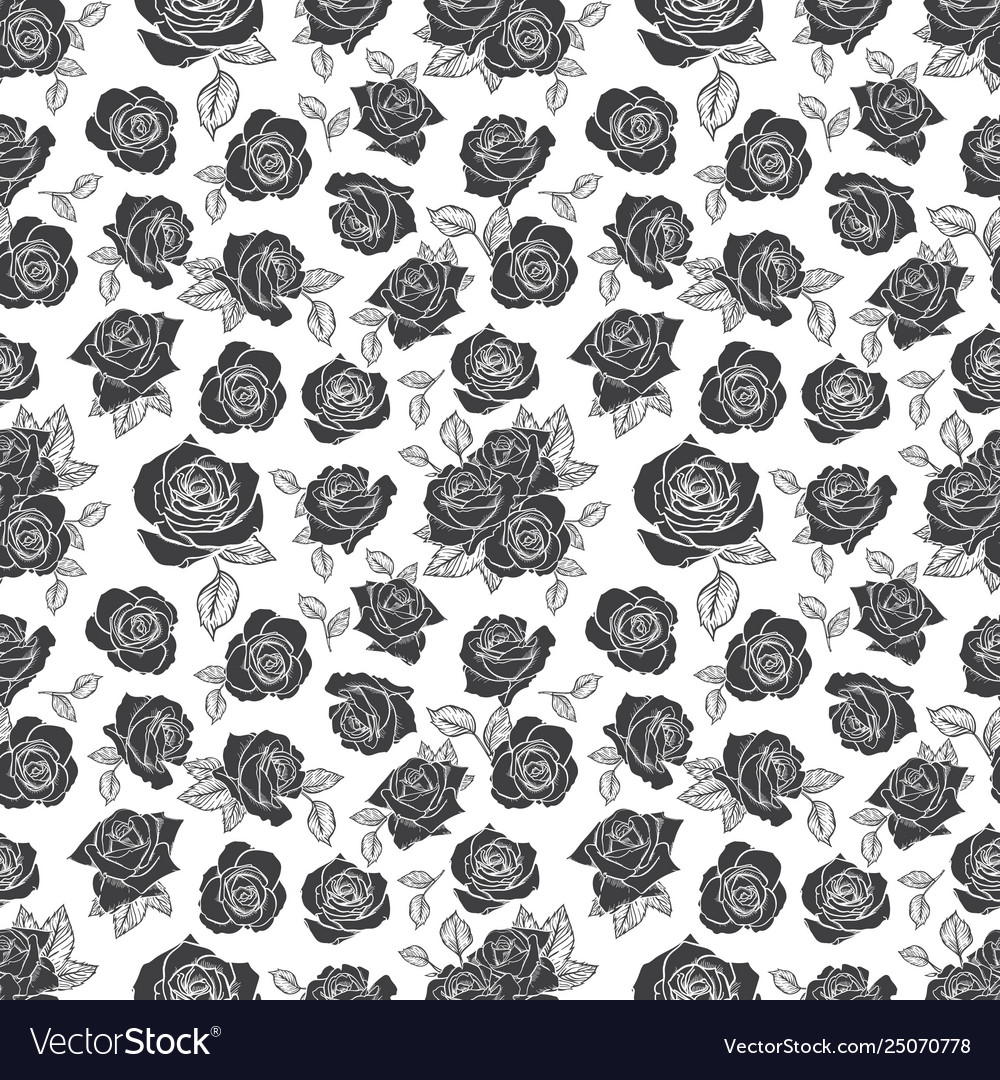Rose seamless pattern flower seamless pattern Vector Image