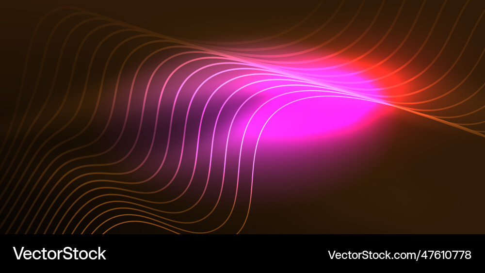 Shiny glowing neon wave neon light or laser show Vector Image