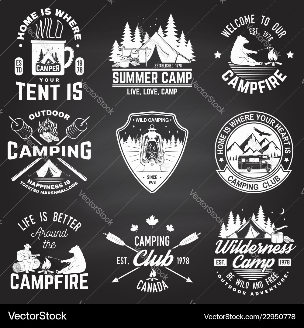 Summer camp on the chalkboard concept for Vector Image