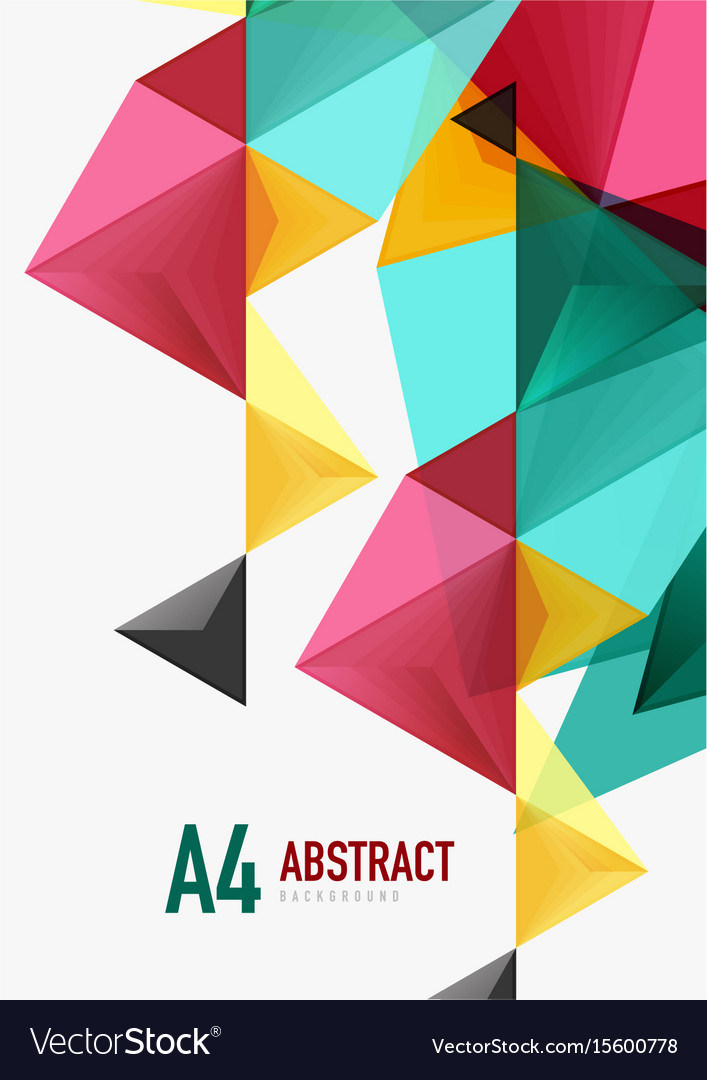 Triangular low poly a4 size geometric Royalty Free Vector
