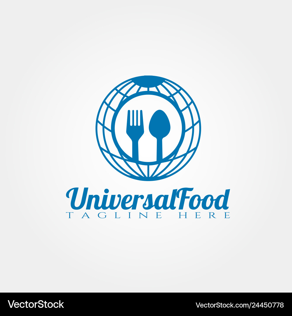 Universal food logo designglobal icon Royalty Free Vector