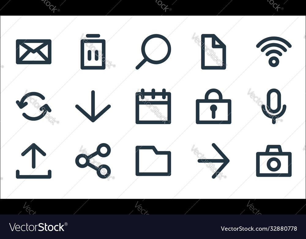 User interface line icons linear set quality line Vector Image