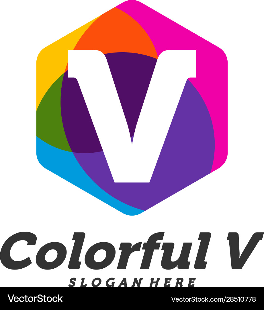 V letter colorful logo design concept Royalty Free Vector