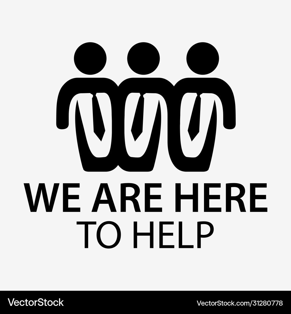 We are here to help with business man flat design Vector Image