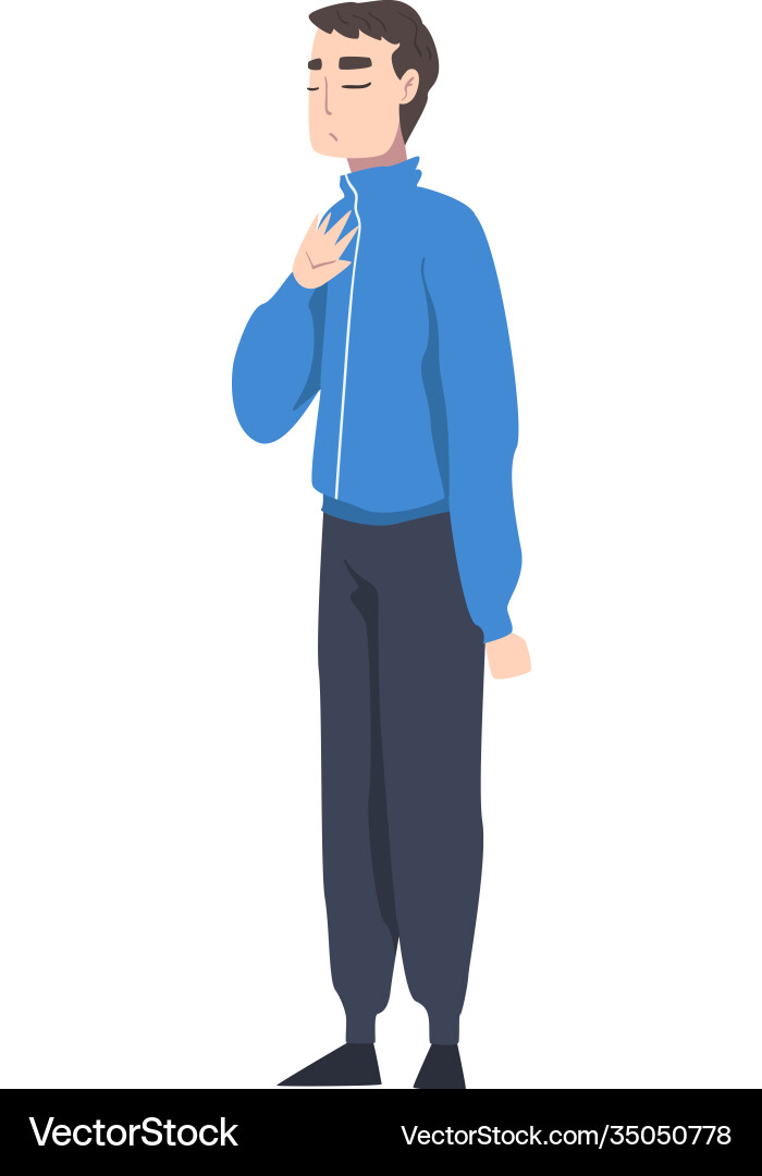 Young man showing rejection and refusal gesture Vector Image
