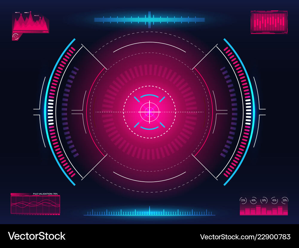 Aim system modern aiming concept futuristic hud Vector Image